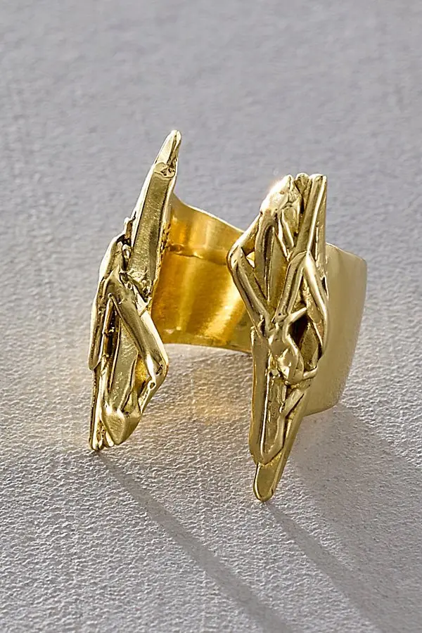 K/LLER Cuarzo Cluster Cuff Ring