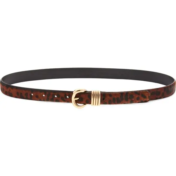 Madewell Inez Leopard Calf Hair Leather Belt - Caramel Multi