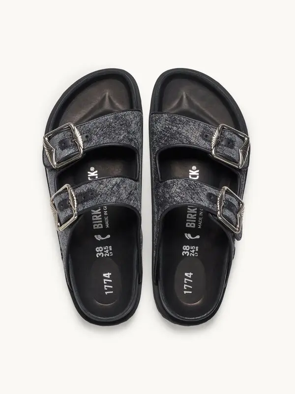BIRKENSTOCK Arizona Velvet Sandals - Black