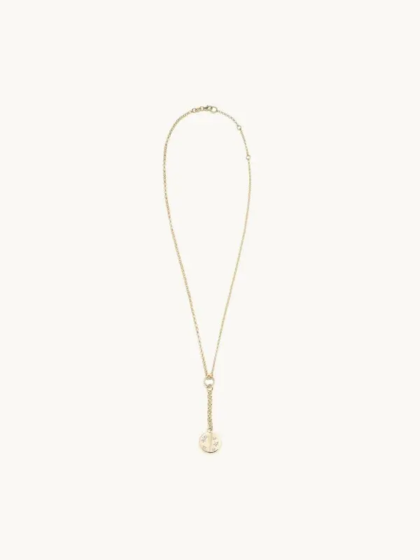 FOUNDRAE Small Mixed Belcher Extension Chain Necklace With Resilience Medallion - Yellow Gold
