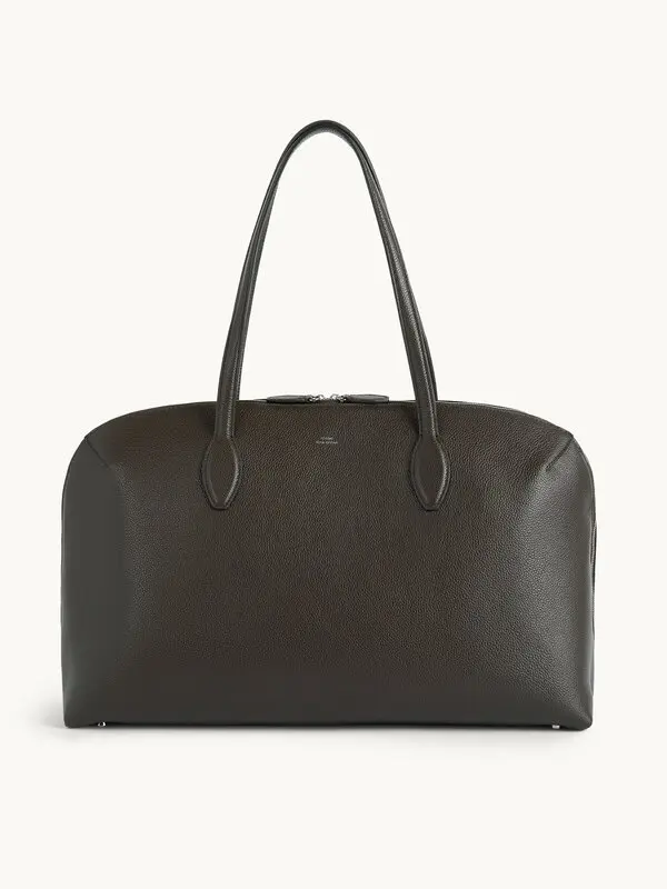 TOTEME Grained Leather Day Tote - Dark Chocolate