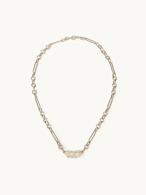 FOUNDRAE Pavé Diamond Hook Clip Chain - 18k Yellow Gold,diamonds