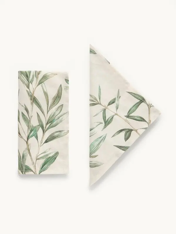 GOOP X CABANA Exclusive Olive-leaf Napkin Set - Olive Leaf
