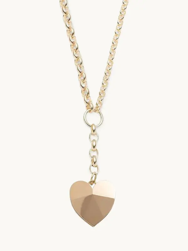 FOUNDRAE Belcher Chain Necklace With Heart Pendant - 18k Yellow Gold