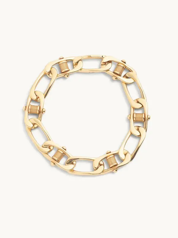 FOUNDRAE Pierced Curb Chain Bracelet - Yellow Gold