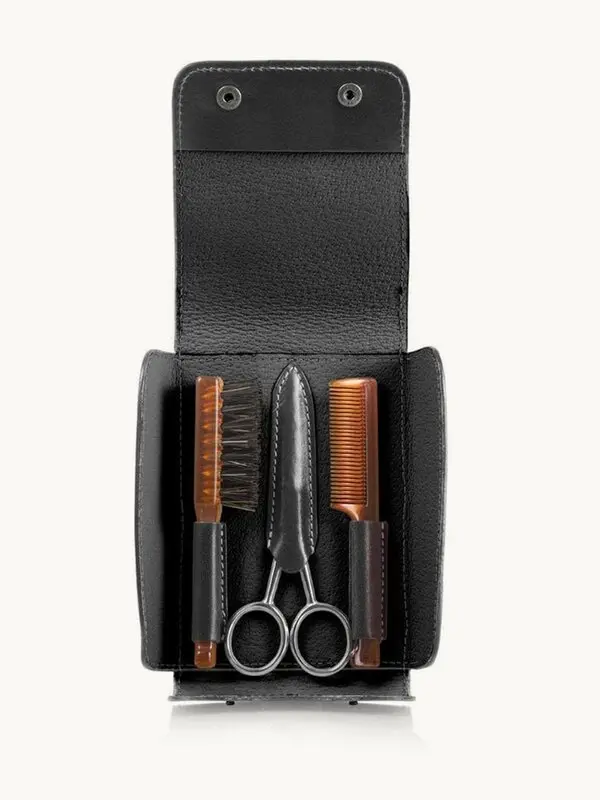 MONDIAL 1908 SHAVING US Beard & Moustache Care Travel Set - Black