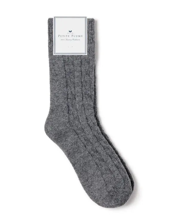 PETITE PLUME Cashmere Crew Socks - Black