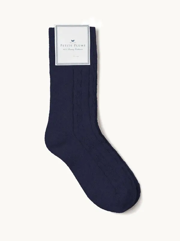 PETITE PLUME Cashmere Crew Socks - Black