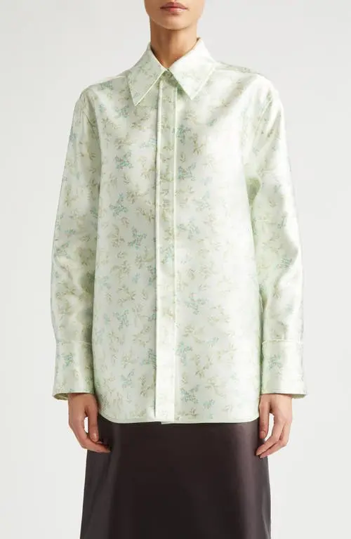 JIL SANDER Floral Print Satin Shirt