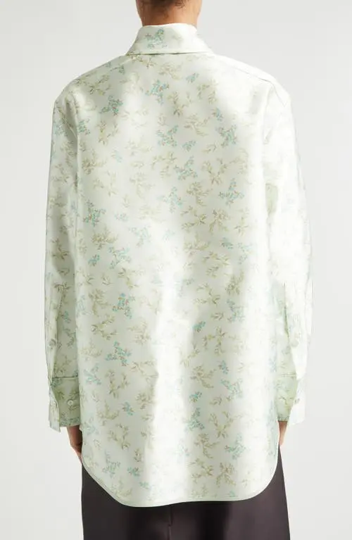 JIL SANDER Floral Print Satin Shirt