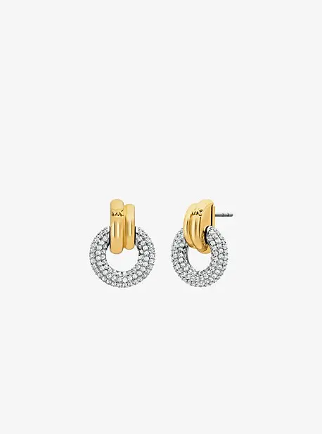 Michael Kors Pavé Interlocking Hoop Earrings