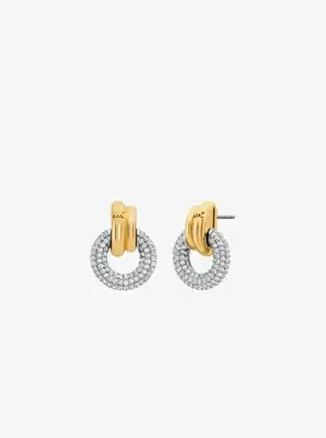 Michael Kors Pavé Interlocking Hoop Earrings