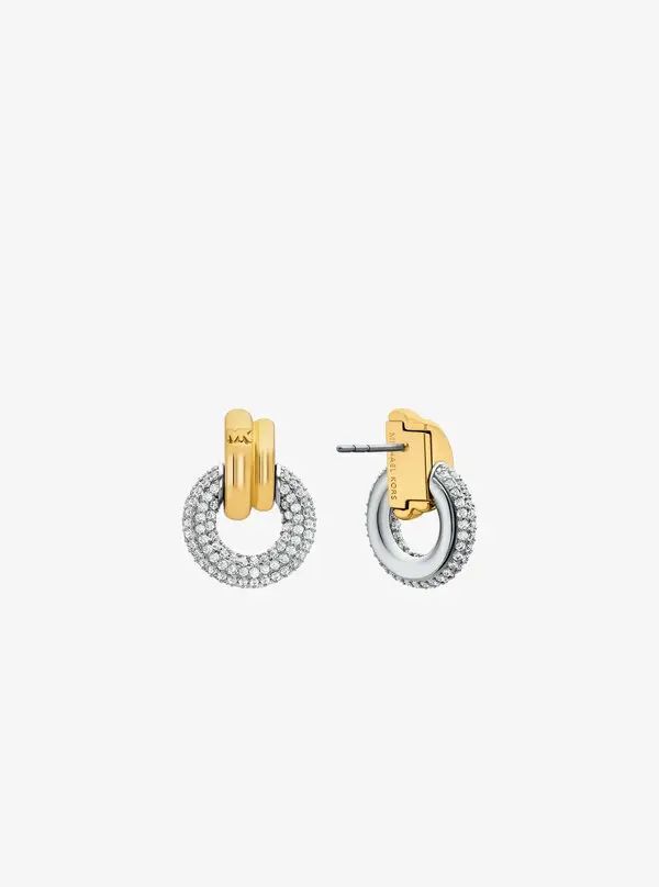 Michael Kors Pavé Interlocking Hoop Earrings