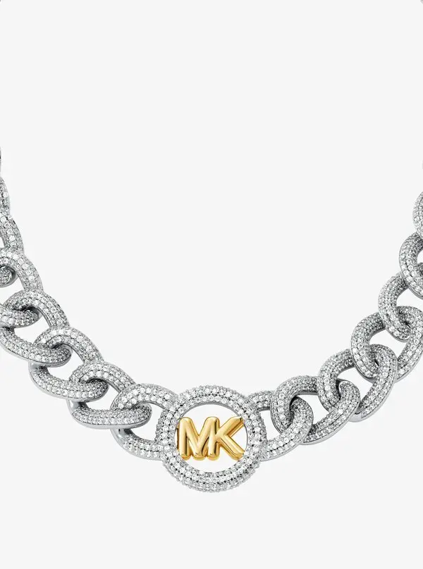 Michael Kors Pavé Logo Curb-link Necklace