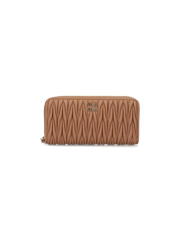 Miu Miu Matelassé Wallet - Brown
