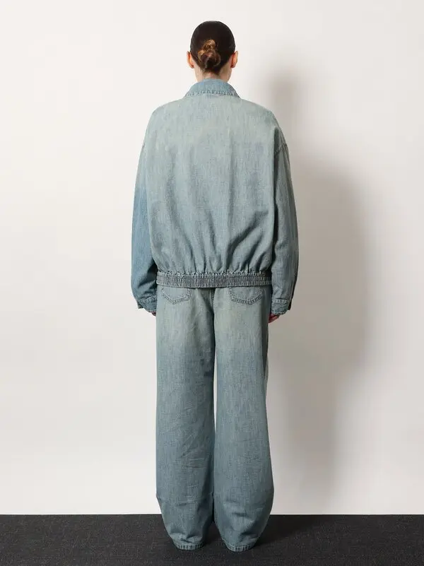 Miu Miu Denim Jacket With Embroidery - Blue