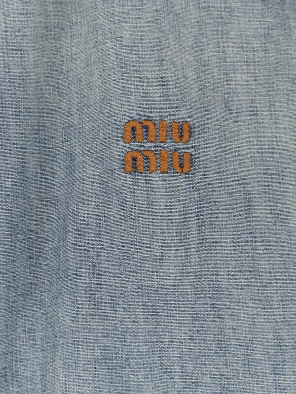 Miu Miu Denim Jacket With Embroidery - Blue