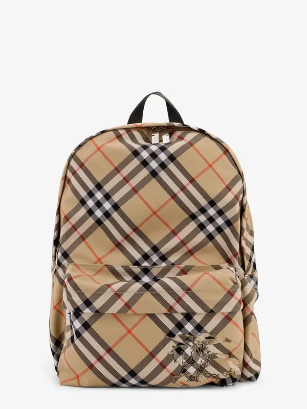Burberry Check Pattern Backpack - Beige