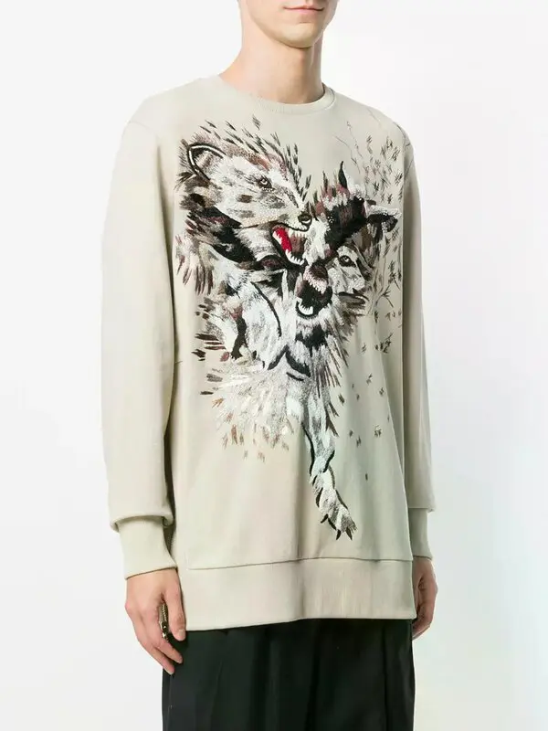 IH NOM UH NIT Wolf Embroidered Sweatshirt