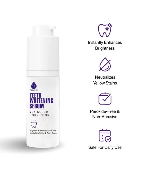 PURSONIC Teeth Whitening Serum With V34 Color Corrector Technology