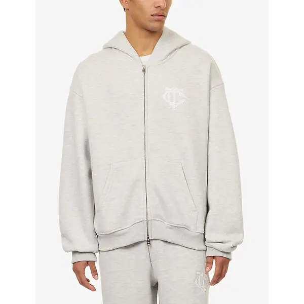 THE COUTURE CLUB Monogram Emblem Relaxed-fit Cotton-blend Hoodie