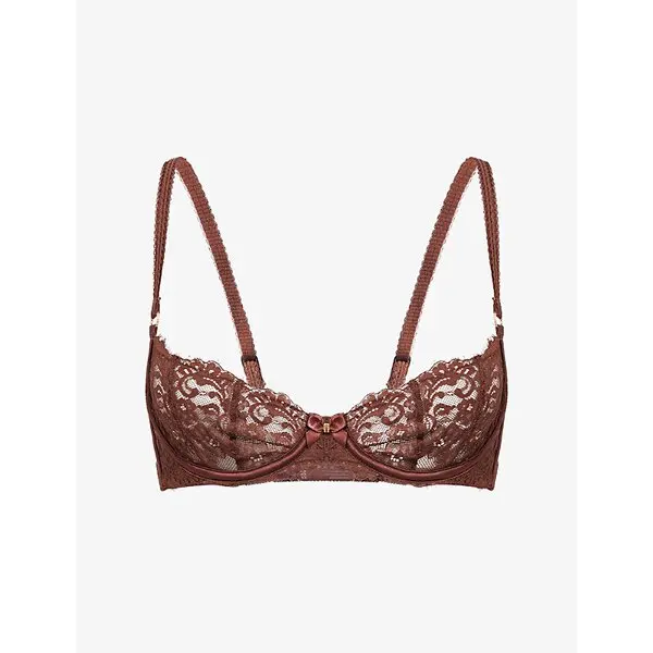 Lounge Flutter Plunge Lace Bra - Chocolate