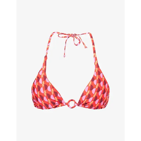 Seafolly Reversible Triangle Bikini Top - Flame