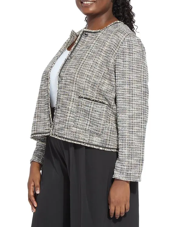 Lyssé Charlotte Collarless Tweed Jacket