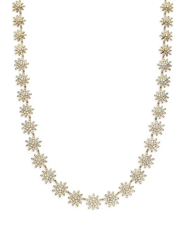 David Yurman Starburst Tennis Necklace In 18k Yellow With Diamonds 12.5mm - Gold
