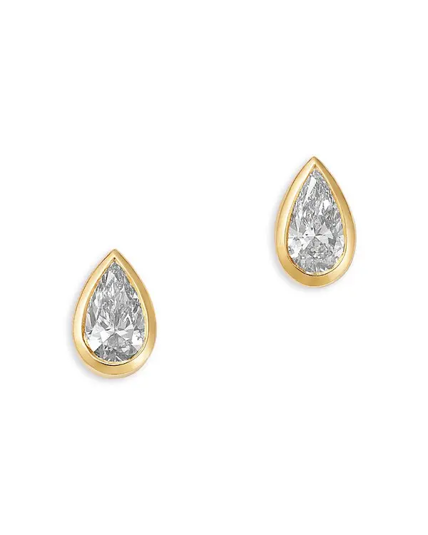 Bloomingdale'S Luxe Collection 14k Yellow Pear Lab Grown Diamond Stud Earrings - Gold