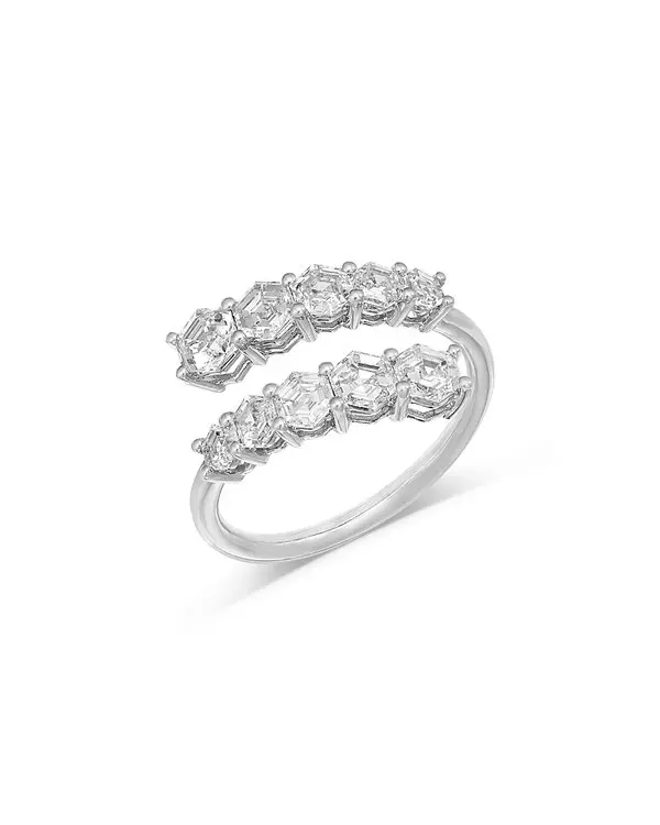 Bloomingdale'S Luxe Collection 14k 2.0 Tcw Lab Grown Diamond Hexagon Wrap Ring - White Gold