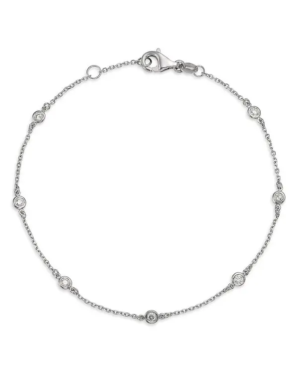 Bloomingdale'S Diamond Bezel Station Bracelet 0.25 Tcw - White Gold