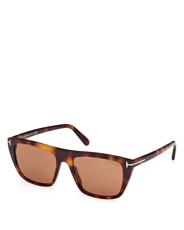 TOM FORD Rectangular Sunglasses 56mm - Havana/brown