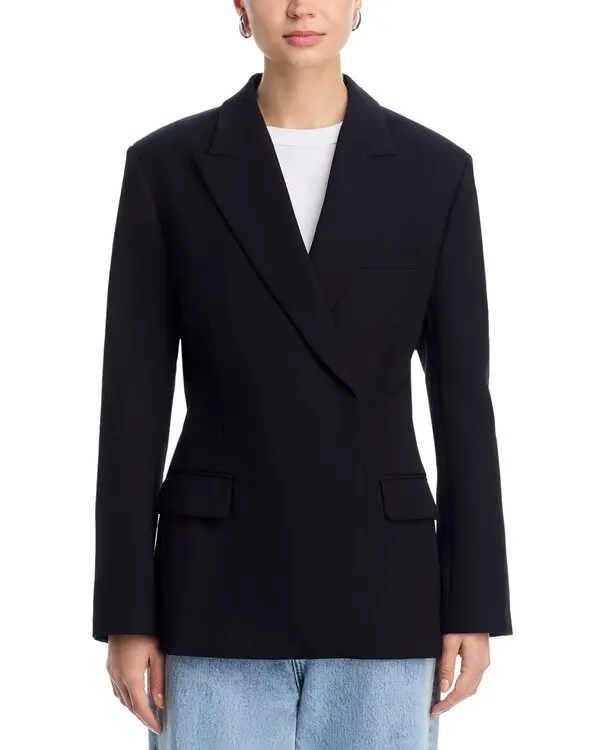 ANINE BING Aretha Peak Lapel Blazer - Black