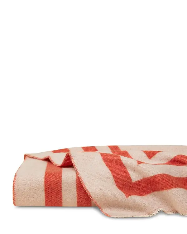 PRATESI Pratest Tre Righe Cashmere Blend Throw, 50 X 70 - Orange