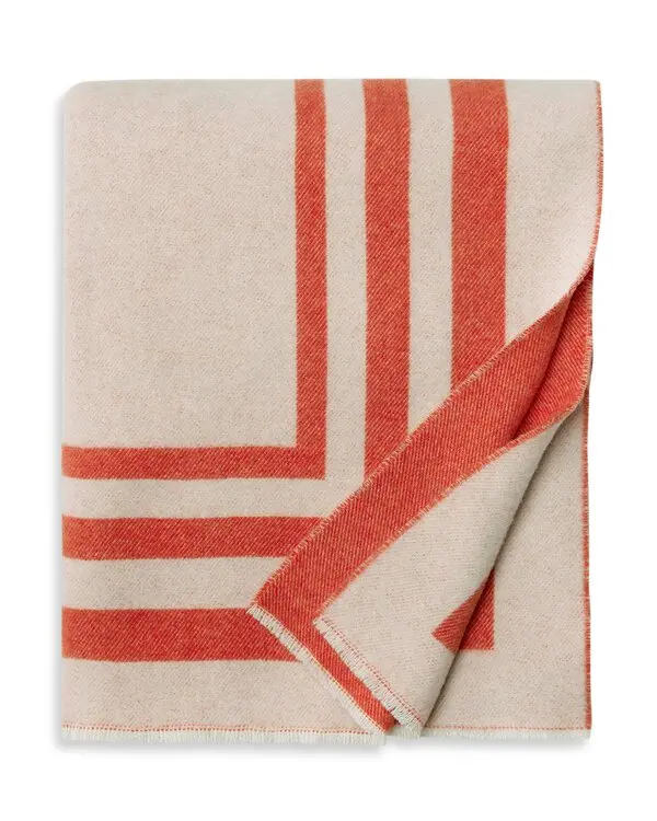 PRATESI Pratest Tre Righe Cashmere Blend Throw, 50 X 70 - Orange