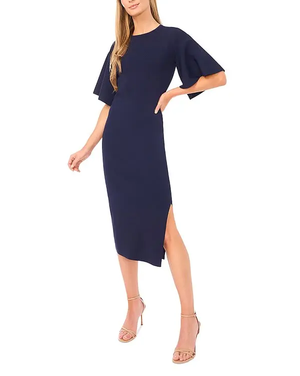 Ted Baker London Flare Sleeve Crew Neck Midi Dress - Classic Navy