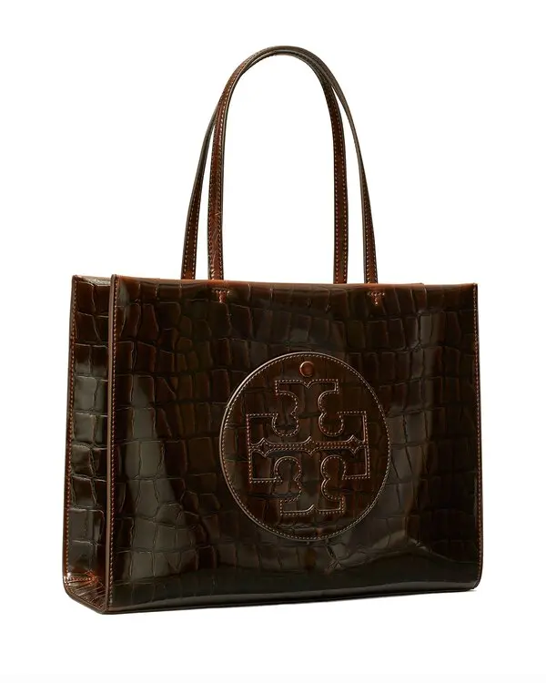 Tory Burch Ella Croc Embossed Small Tote
