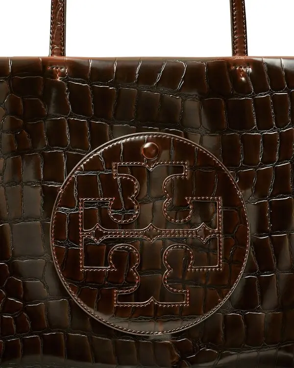 Tory Burch Ella Croc Embossed Small Tote