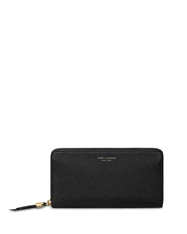 Tory Burch Romy Leather Zip Continental Wallet - Black