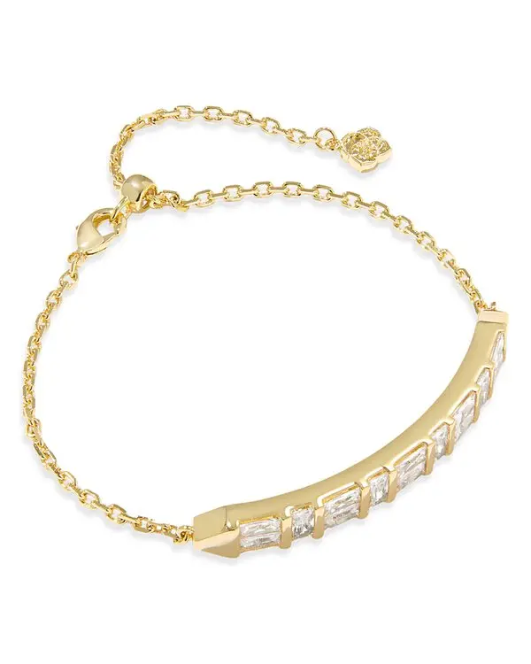 Kendra Scott Jamie Baguette Crystal Chain Bracelet - White/gold
