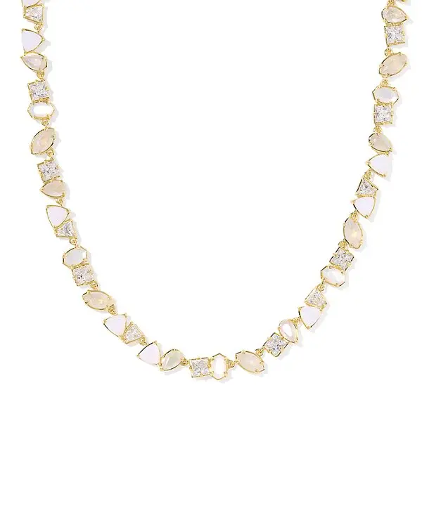 Kendra Scott Isabelle Mixed Stone Tennis Necklace - White/gold