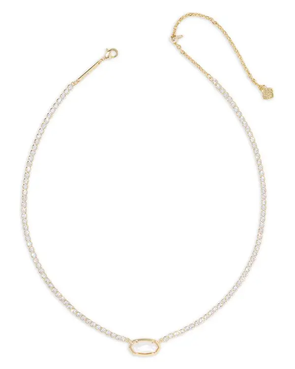 Kendra Scott Elisa Cubic Zirconia & Mother Of Pearl Tennis Necklace - Gold