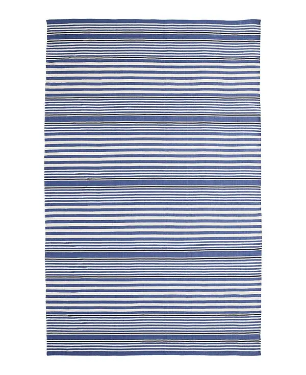 DASH & ALBERT BY ANNIE SELKE Dash Albert Annie Selke Rugby Stripe Indoor/outdoor Rdb176 Area Rug, 3'0x5'0 - Denim