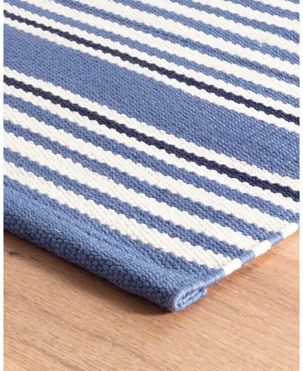 DASH & ALBERT Dash Albert Annie Selke Rugby Stripe Indoor/outdoor Rdb176 Runner, 2'6x8'0