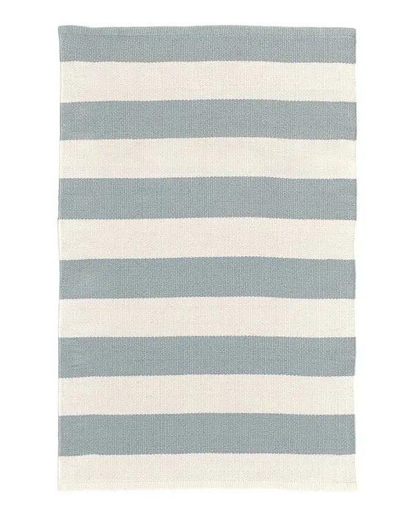 DASH & ALBERT BY ANNIE SELKE Dash Albert Annie Selke Rdb197 Catamaran Stripe Indoor/outdoor Area Rug, 2'6x12'0 - Mist/ivory