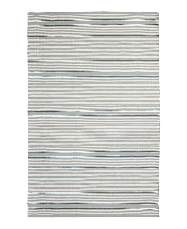 DASH & ALBERT BY ANNIE SELKE Dash Albert Annie Selke Rugby Stripe Indoor/outdoor Rdb177 Runner, 2'6x12'0 - Light/blue