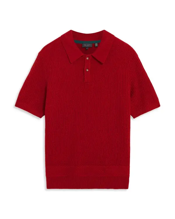 Ted Baker London Caelum Herringbone Polo Shirt - Red