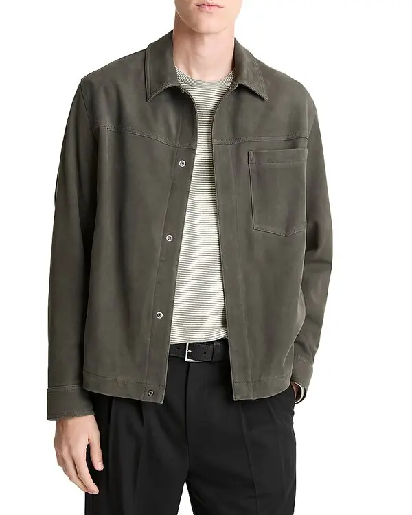 Vince Modern Trucker Leather Jacket