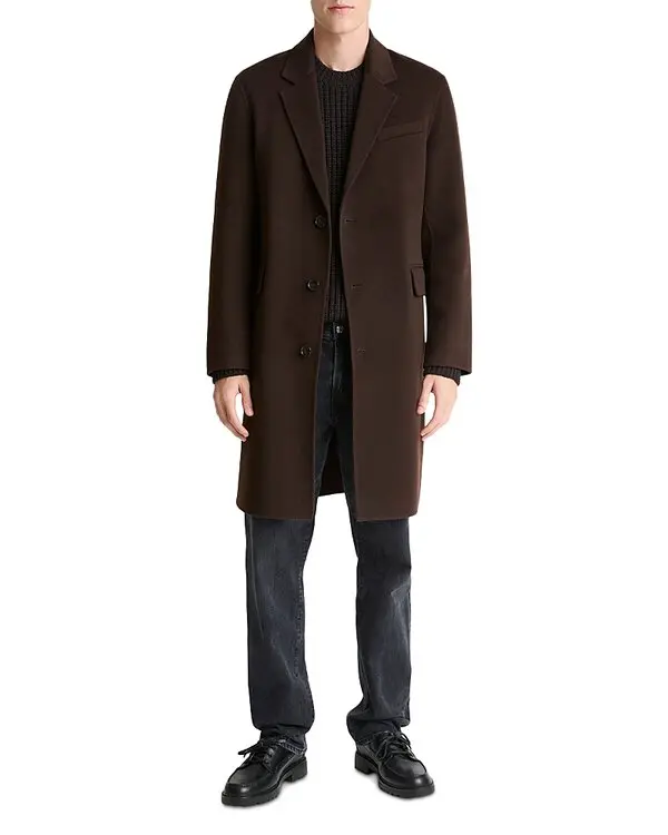 Vince Single Breasted Wool Blend Topcoat